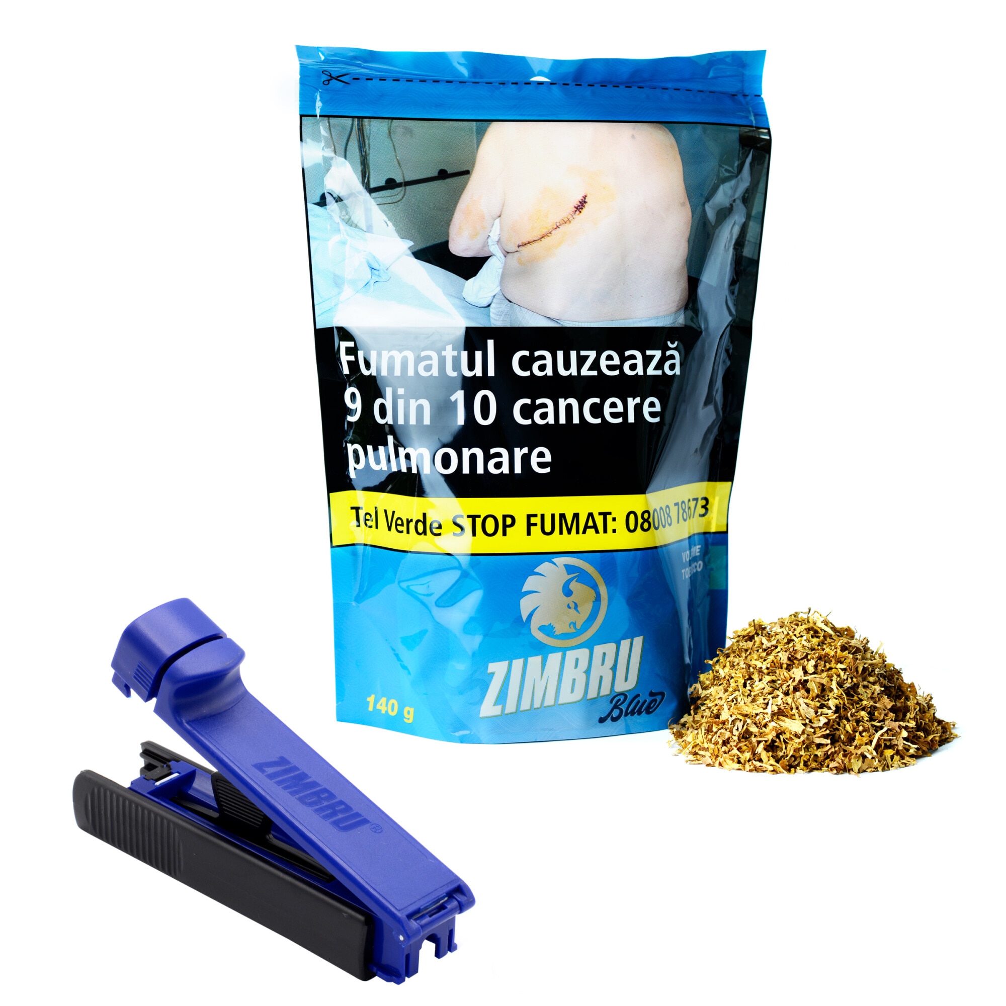 Set Tutun Zimbru Blue, 140 g, Volume Tobacco, plus aparat umplut tuburi ...