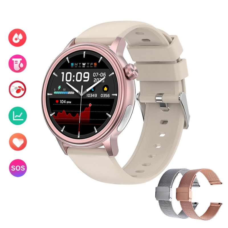 Ceas Smartwatch Lommad®, 1.39" FULL Touch Display, Monitorizare Acid ...