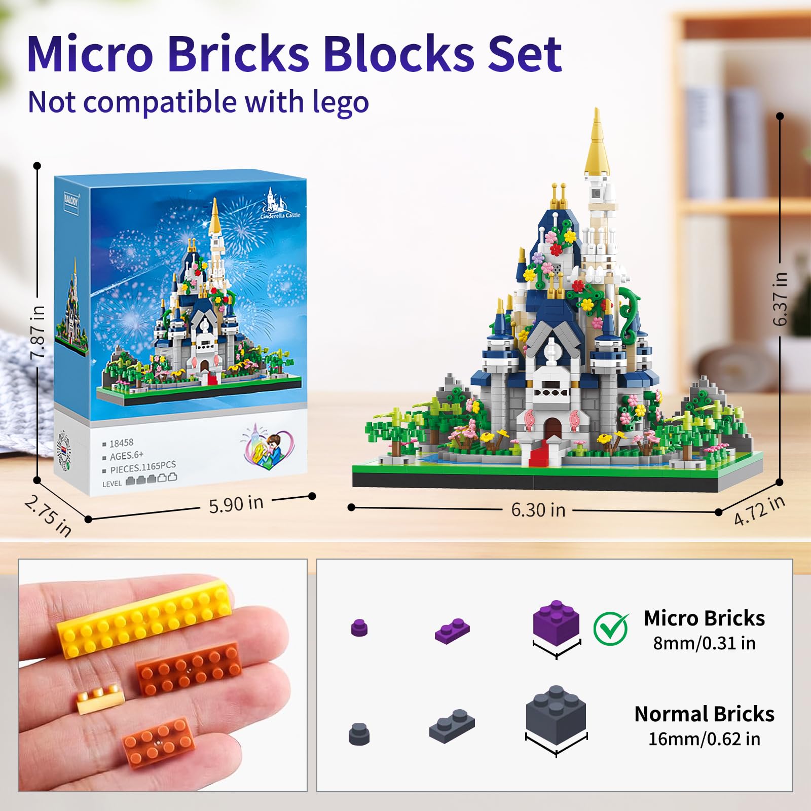 Set de jucarii pentru blocuri de constructie Castelul de vis, micro ...