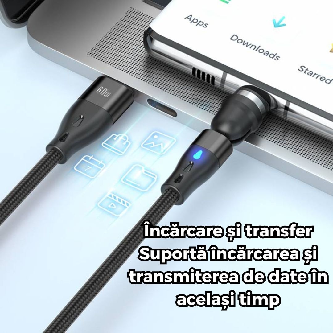 Cablu Date si Incarcare Rapida AHA PRINT®, 6 in 1, USB/USB-C la Type C ...