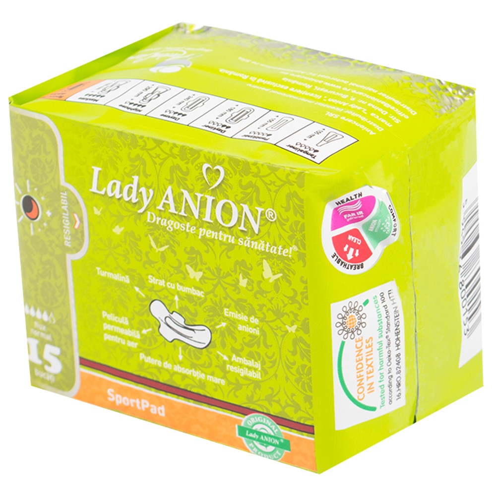 Absorbant Lady Anion SportPad, 4 picaturi, strat bumbac, cu aripioare ...
