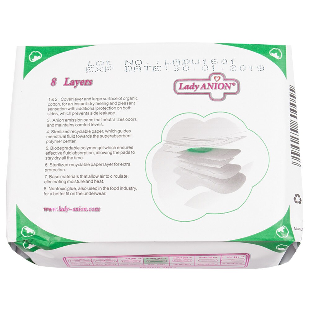 Absorbant Lady Anion 3 picaturi, cu aripioare, 8 straturi, 10 buc ...