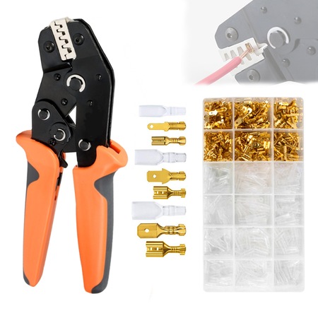 Set cleste sertizare si 600 papuci electrici, Conector rapid masculin ...