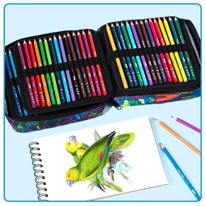 Set de 120 Creioane Colorate, Multicolor cu Penar, Carti de colorat ...