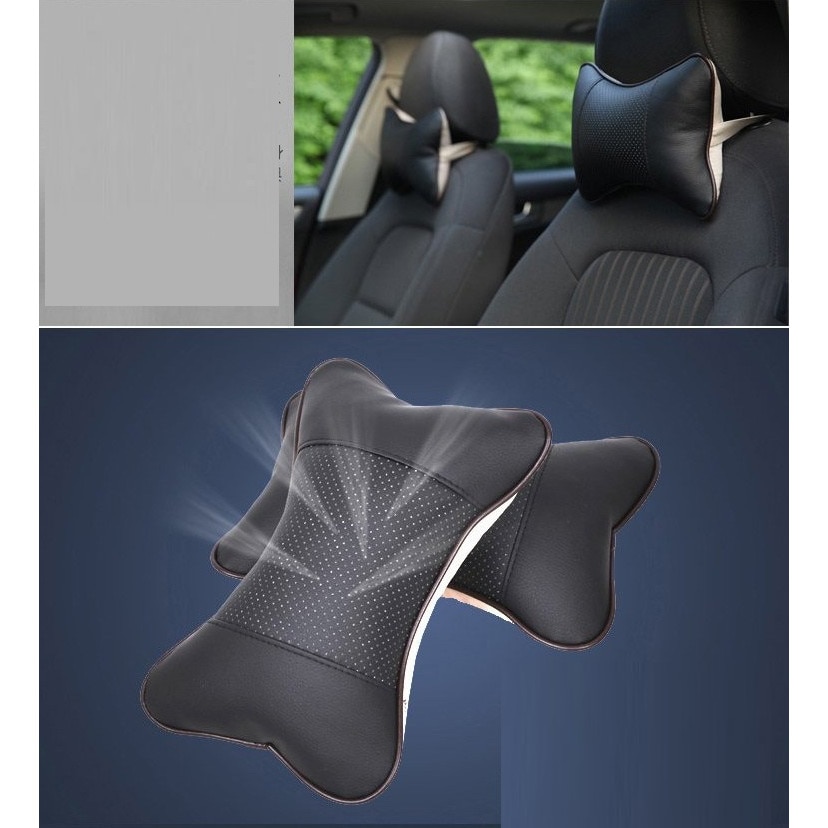 Set 2 buc Perna tetiera auto, pentru sustinere gat din piele, Cu ...
