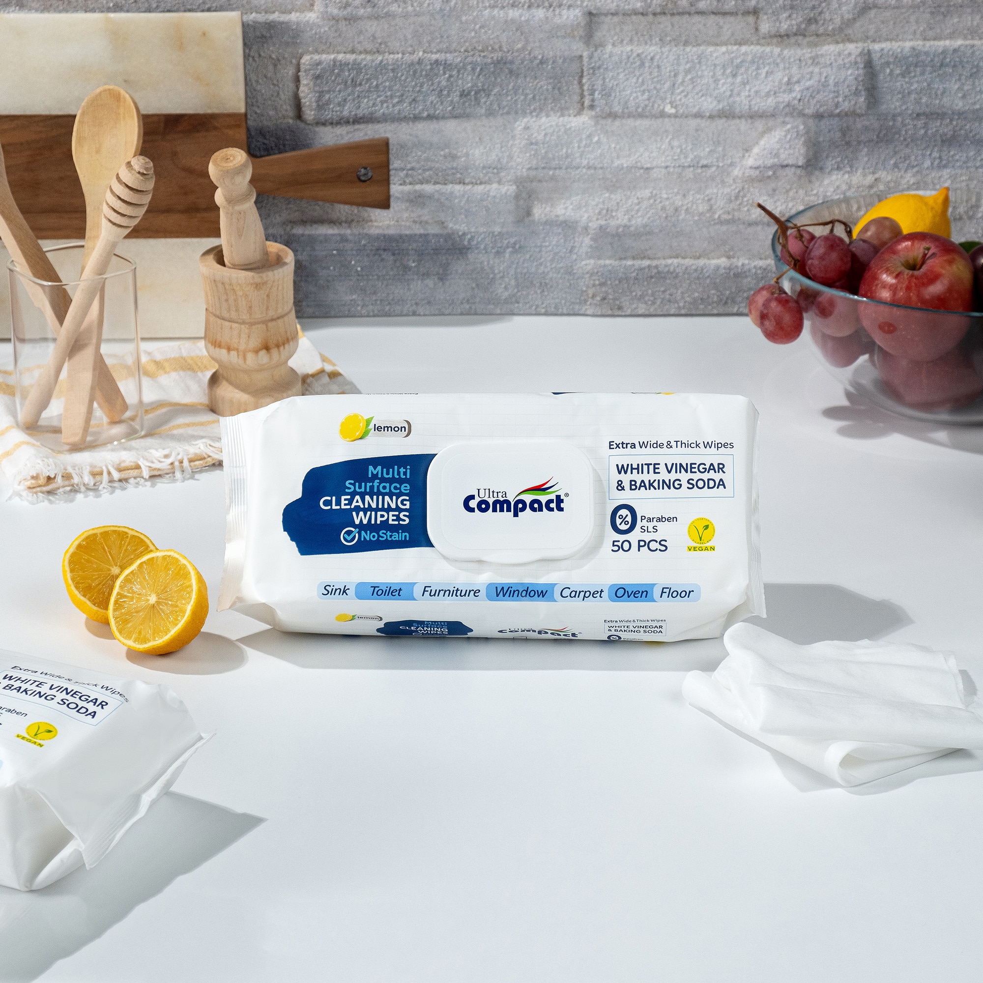 Servetele Umede Multi-Suprafete cu Otet si Bicarbonat, 2 Pachete ...