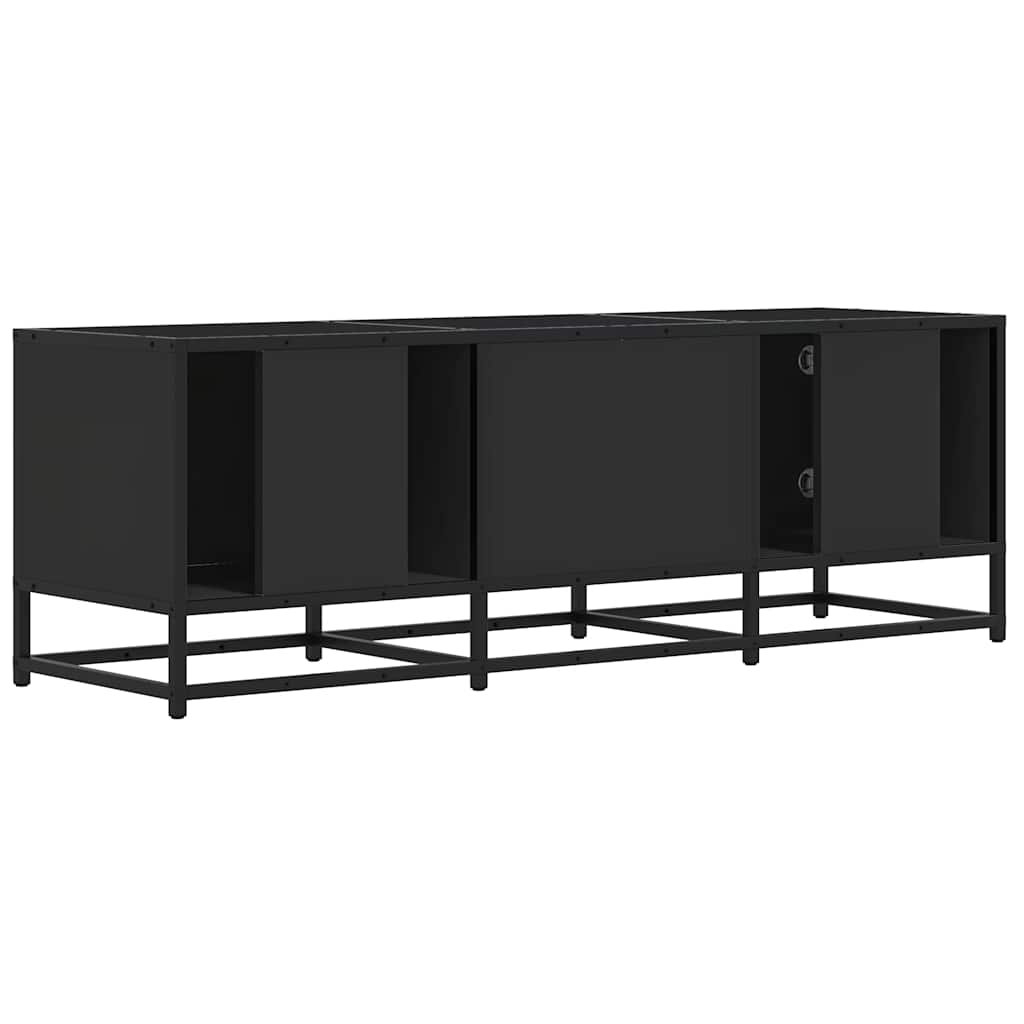 Dulap TV vidaXL, negru, 120x35x41 cm, lemn prelucrat si metal, 22.7 Kg ...