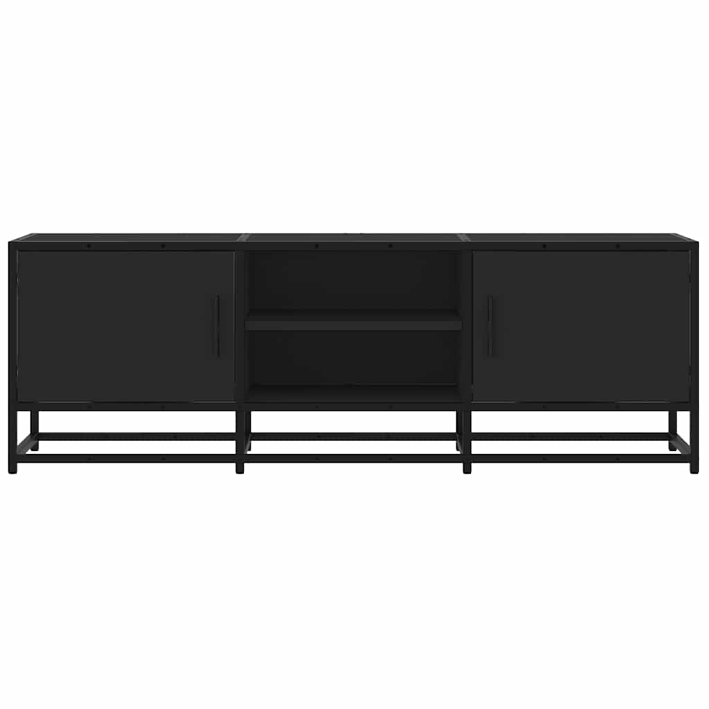 Dulap TV vidaXL, negru, 120x35x41 cm, lemn prelucrat si metal, 22.7 Kg ...