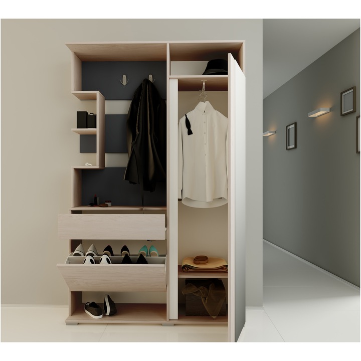 Mobilier de hol Irim Aspen, dimensiuni 123x35x195cm - eMAG.ro