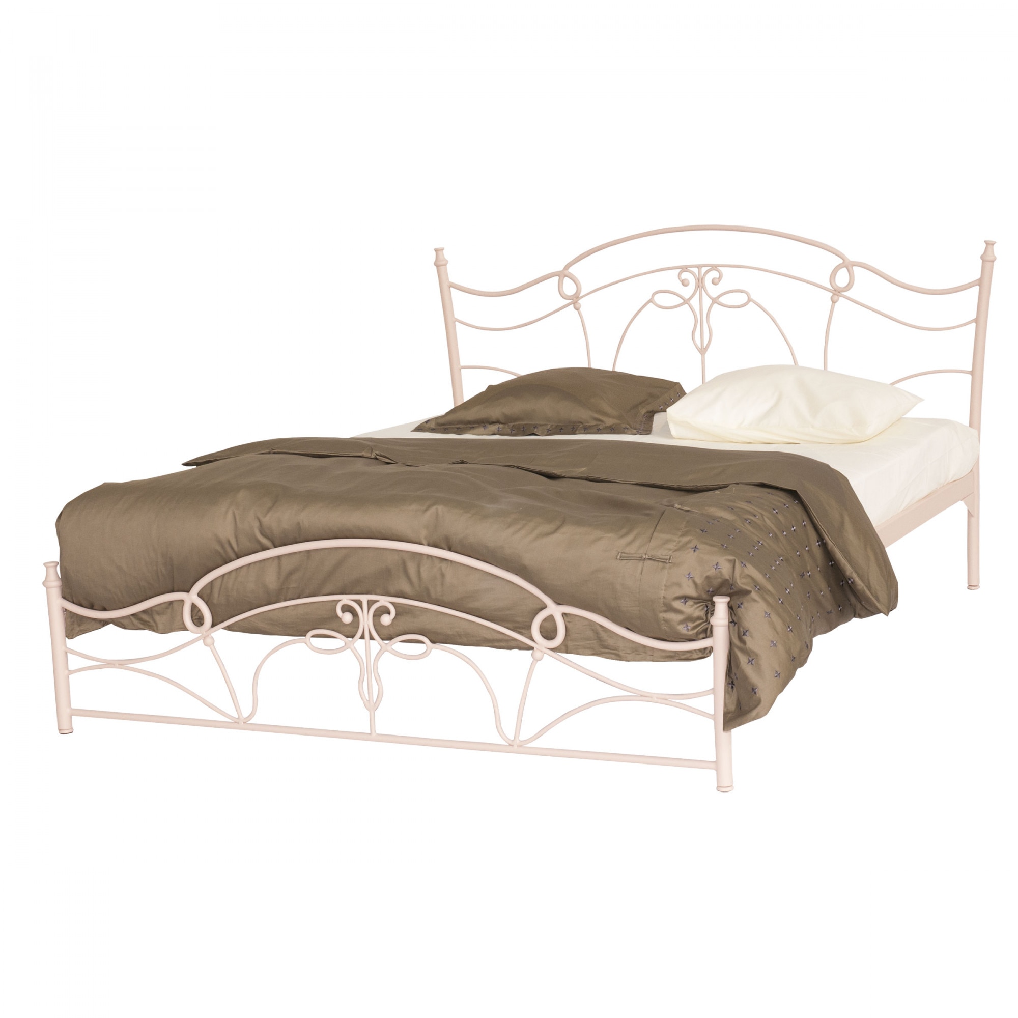 Pat din fier forjat Sanziana Atacama, cu tablie mica, 190x210 cm - eMAG.ro