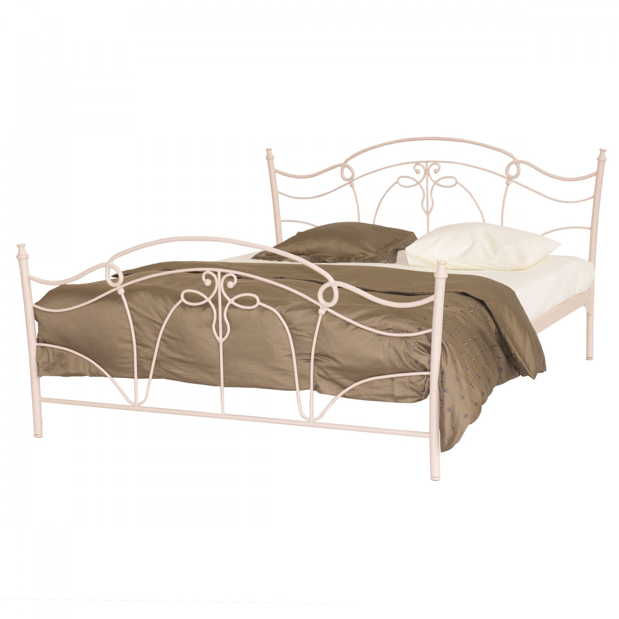 Pat din fier forjat Sanziana Atacama, cu tablie mare, 190x210 cm - eMAG.ro