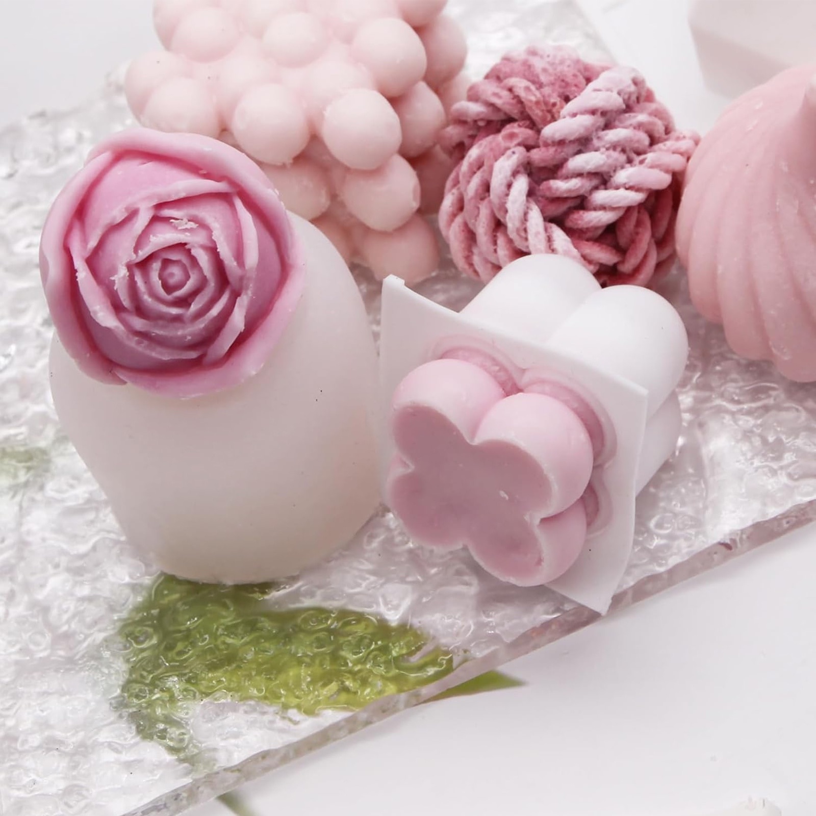 Set 6 matrite de silicon pentru lumanari, Axroad Mall, Kit fabricare ...