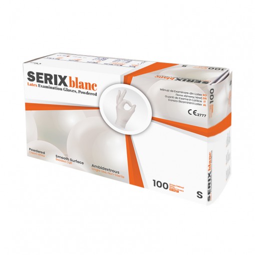 Set 100 Manusi de Examinare Latex Pudrate Albe Serix Blanc (S) - eMAG.ro