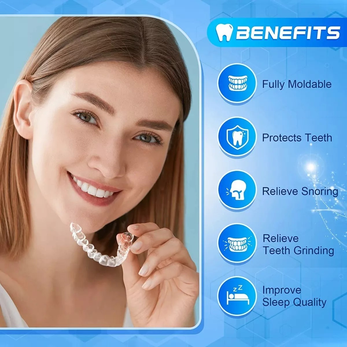 Set 4 gutiere Bruxism, SUNRISE C, Reutilizabila，multifunctional ...