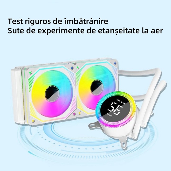 Radiator de racire cu apa CPU, efect de iluminare sincronizat ARGB, cap ...