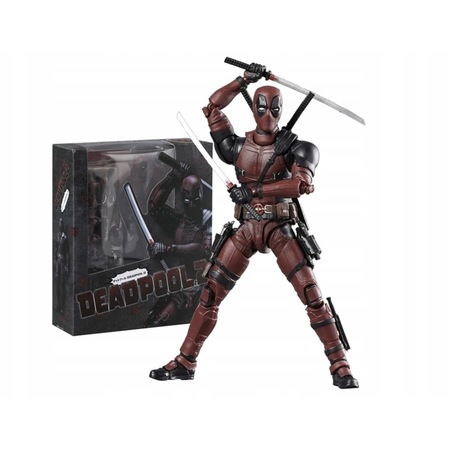 Deadpool 2 figura, Bedee, 15cm, sötétvörös és fekete, tartozékokkal ...