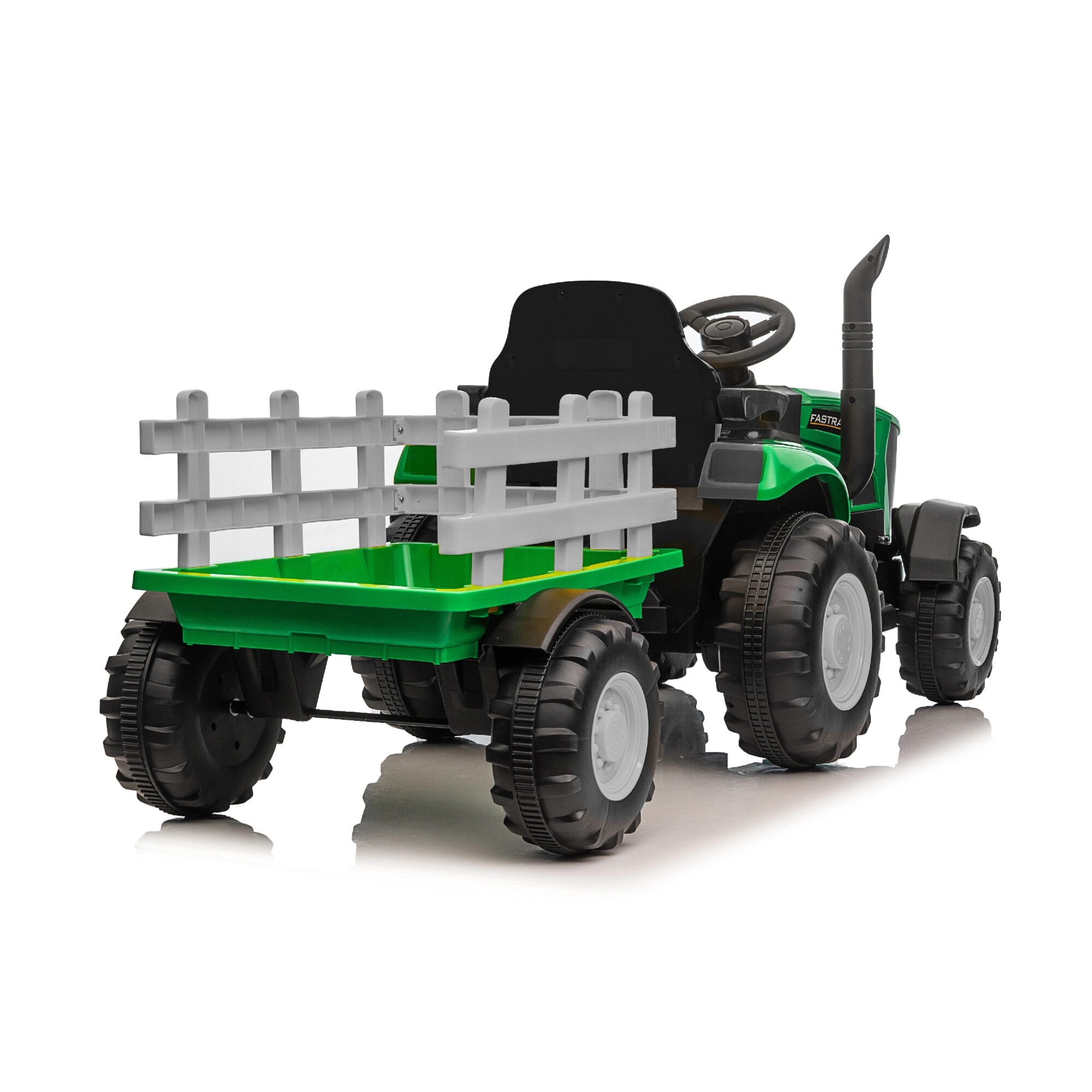 Mamido Elektromos gyerek traktor pótkocsival 12V 7Ah zöld - eMAG.hu
