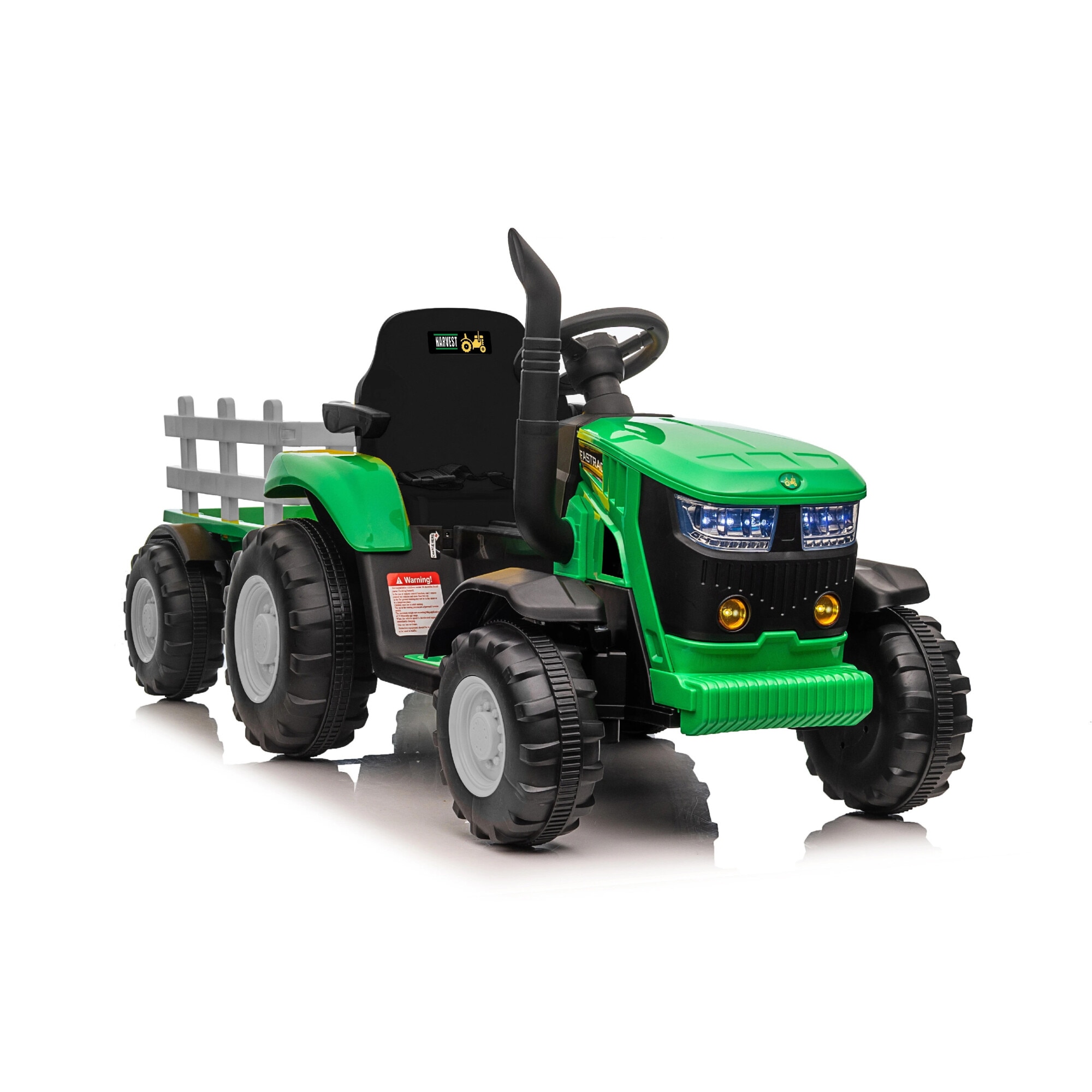 Mamido Elektromos gyerek traktor pótkocsival 12V 7Ah zöld - eMAG.hu