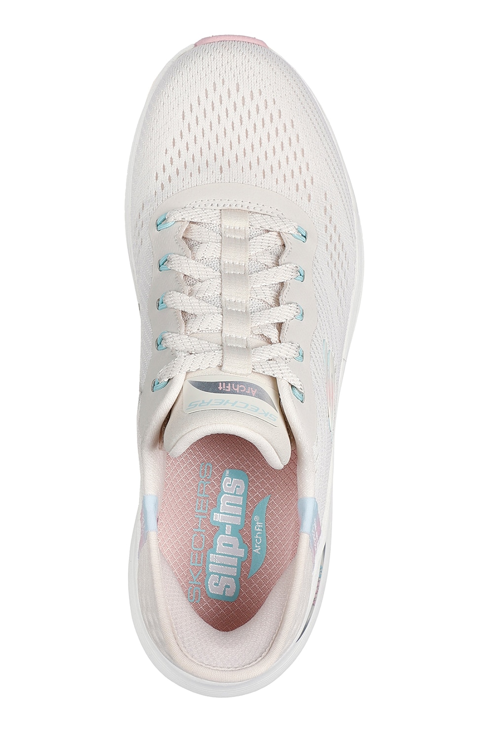 Skechers, Easy Slip-Ins hálós sneaker logós részletekkel, Csontszín, 38 ...