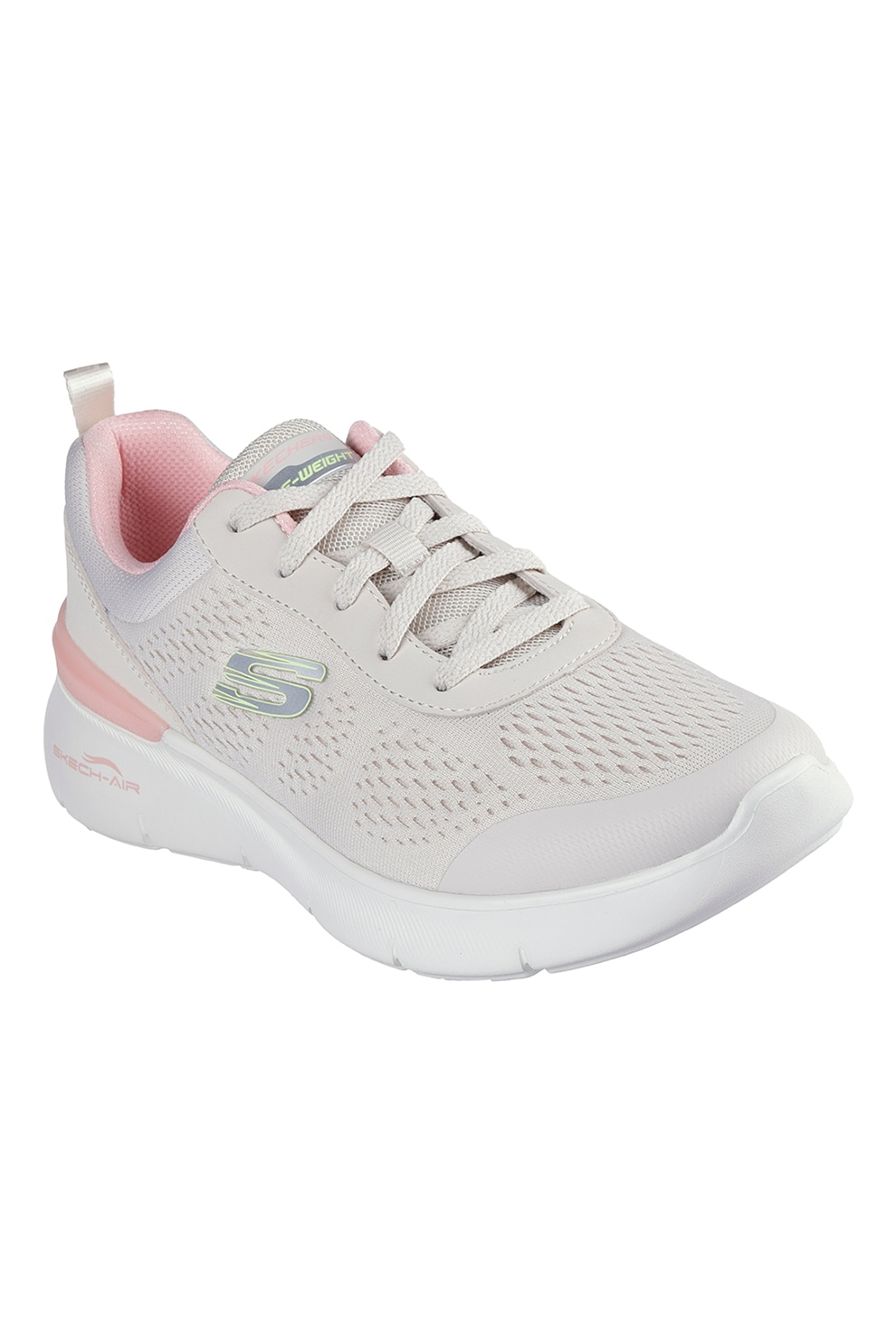 Skechers, Pantofi sport low-cut Air Dynamight, Alb fildes, 36.5 - eMAG.ro