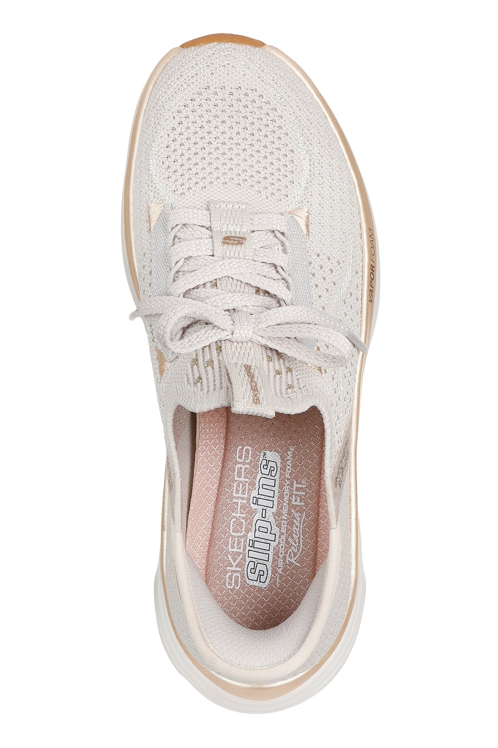 Skechers, Pantofi sport relaxed fit D'Lux Vapor Slip-ins™, Alb murdar ...