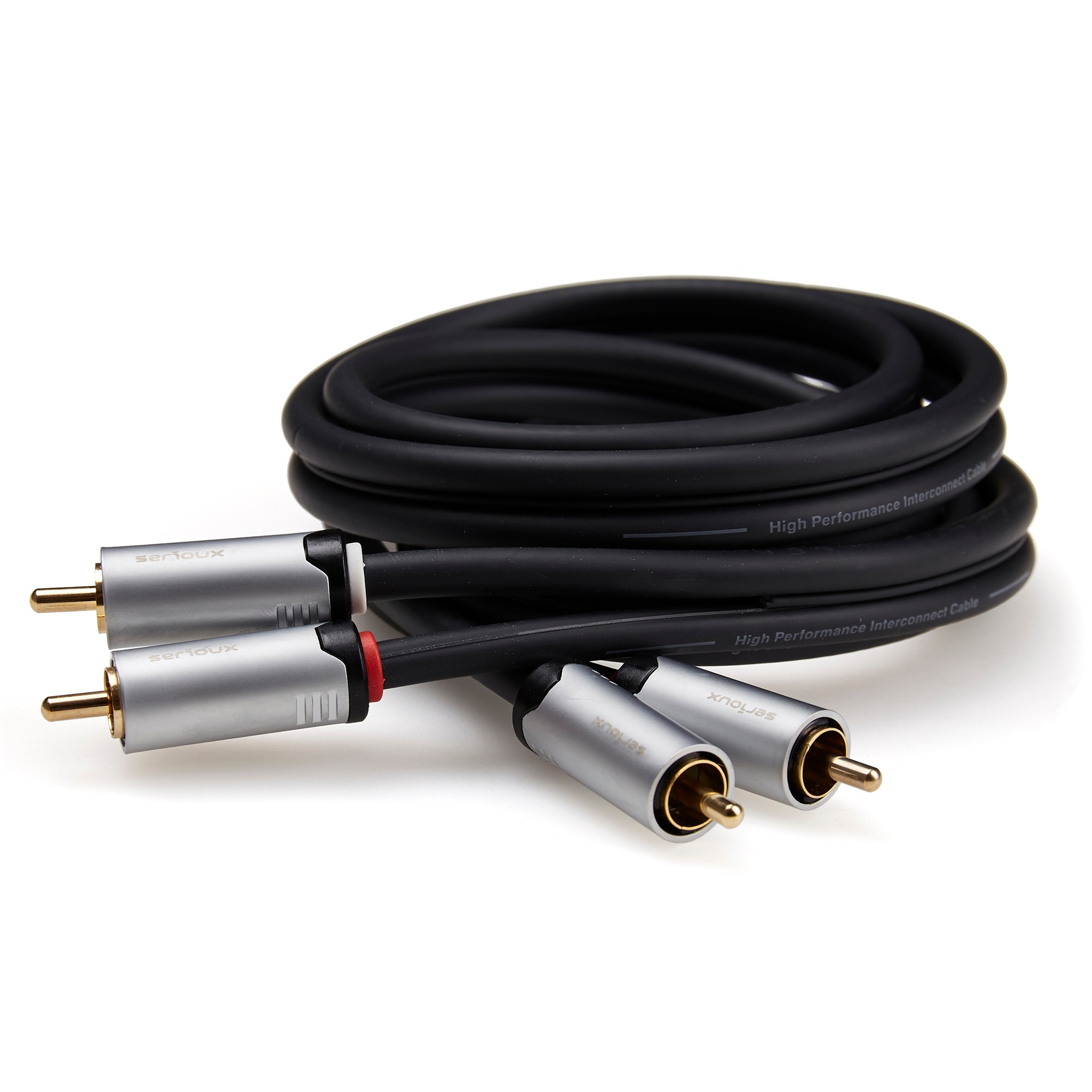 Cablu audio Serioux Premium, 2 porturi RCA - 2 porturi RCA, 1.5m, negru ...