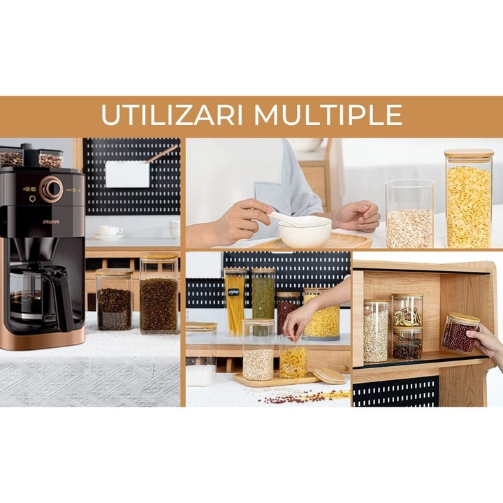 Set 3 Borcane din Sticla Elindor® cu Capac Etans, Borcan 2000 ml Ideal ...