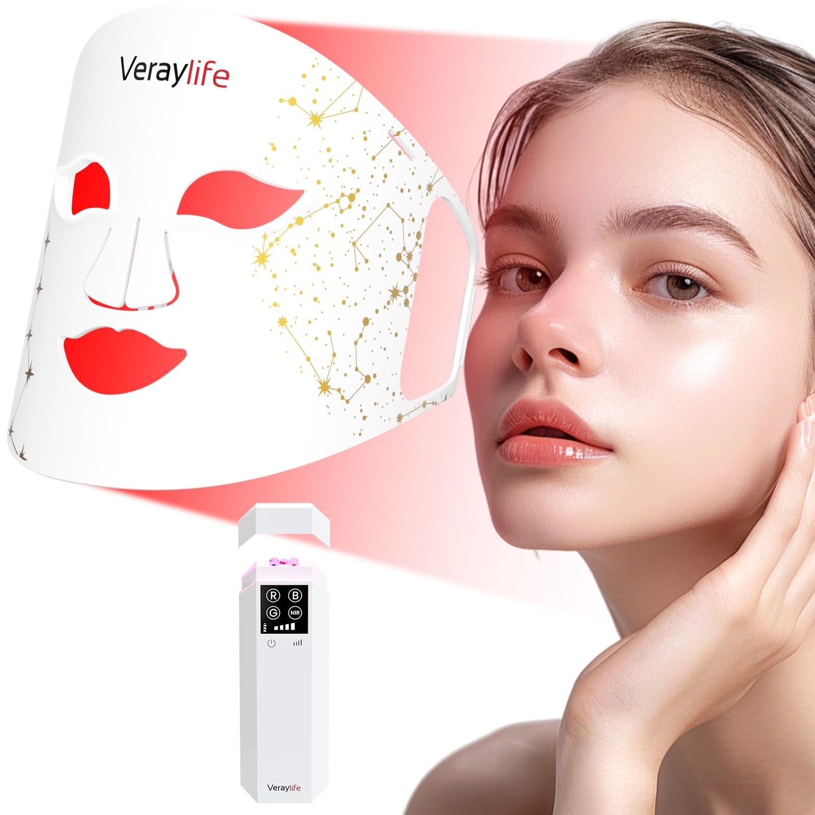 Masca faciala LED Veraylife, 8 moduri, tehnologie infrarosu, silicon ...