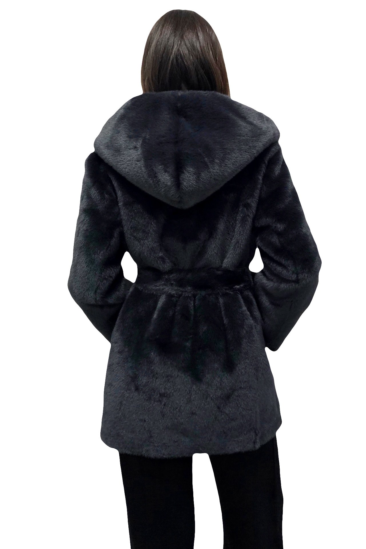 Haina de blana midi, ecologica Meisha, cu gluga si cordon - eMAG.ro