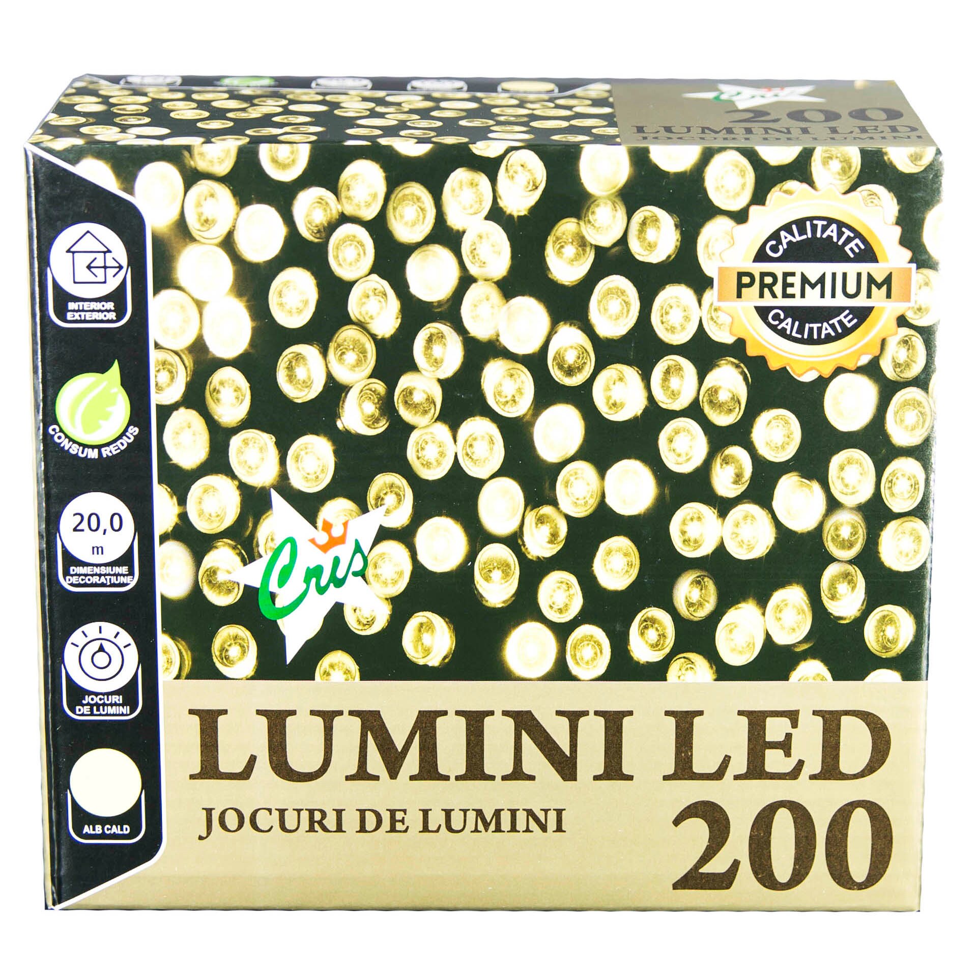 Sir lumini led 2 in 1 interior+exterior 19.9 m putere 3.72W alb rece ...