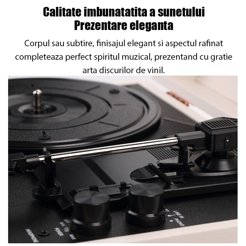 Pick-up retro, preluare Bluetooth, pick-up de vinil, Fudisenn®, tip ...