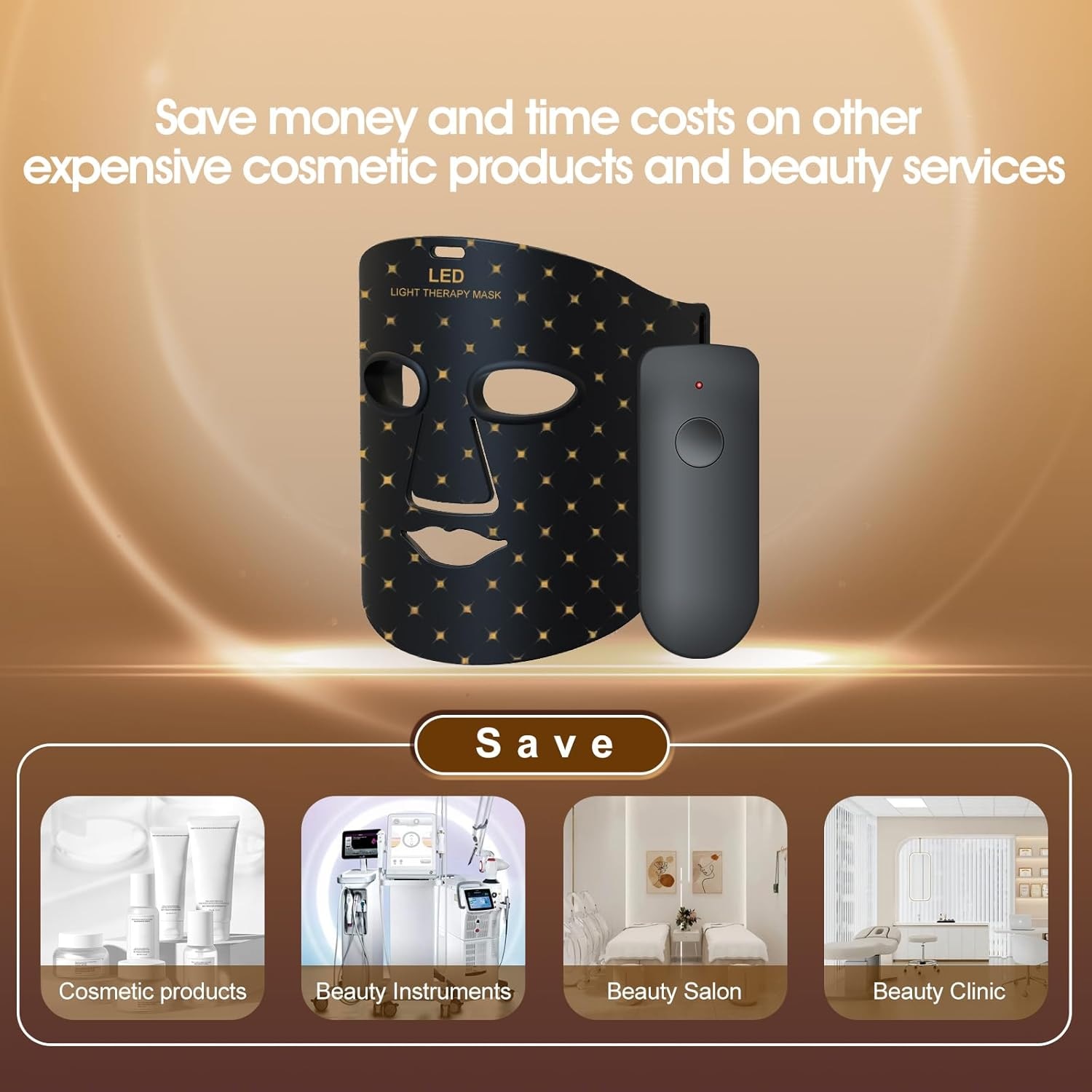 Masca faciala cu fototerapie LED, 7 culori, pentru reducerea ridurilor ...