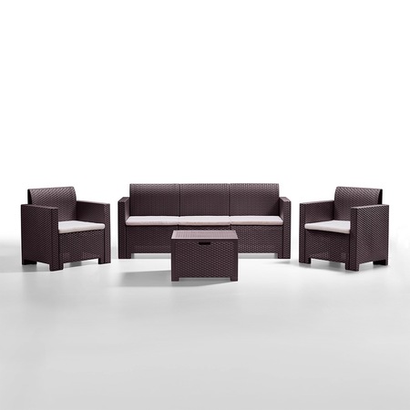 Set gradina/terasa masa 61, 5x61, 5x37 cm, canapea 188x57, 5x79 cm, si ...