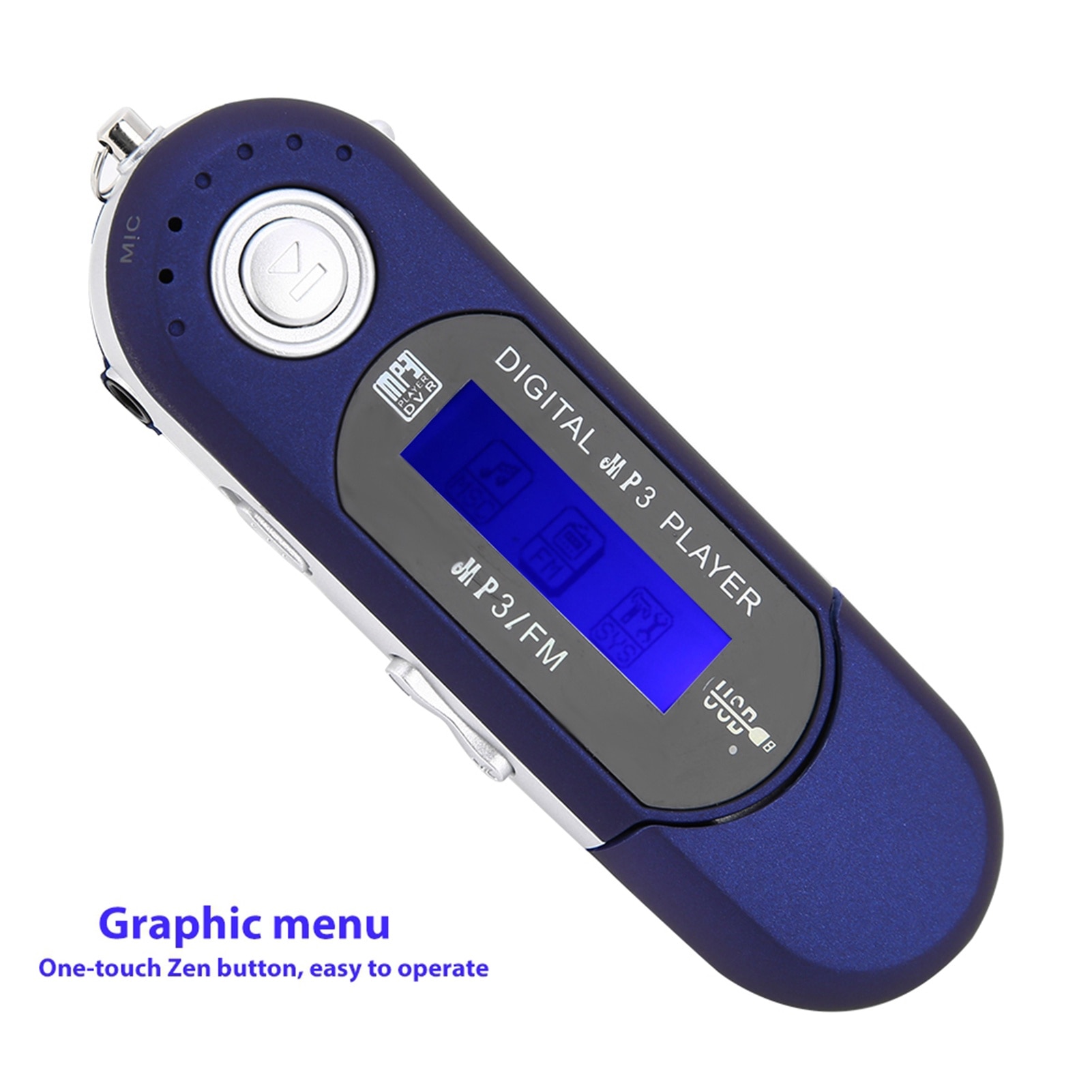 MP3 Player portabil, Cozevdnt, albastru, 32GB, cu radio FM, ecran LCD ...