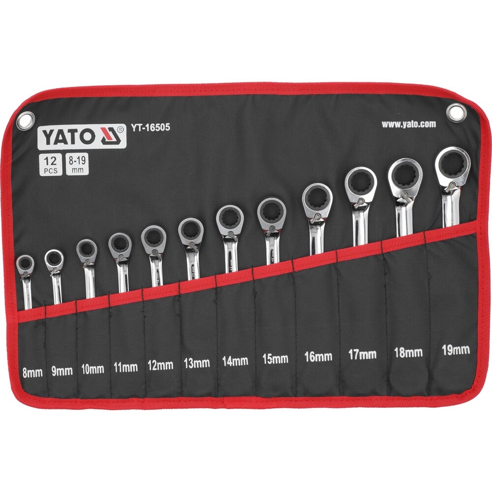 YATO Set 12 chei combinate, 8-19 mm, clichet reversibil - eMAG.ro