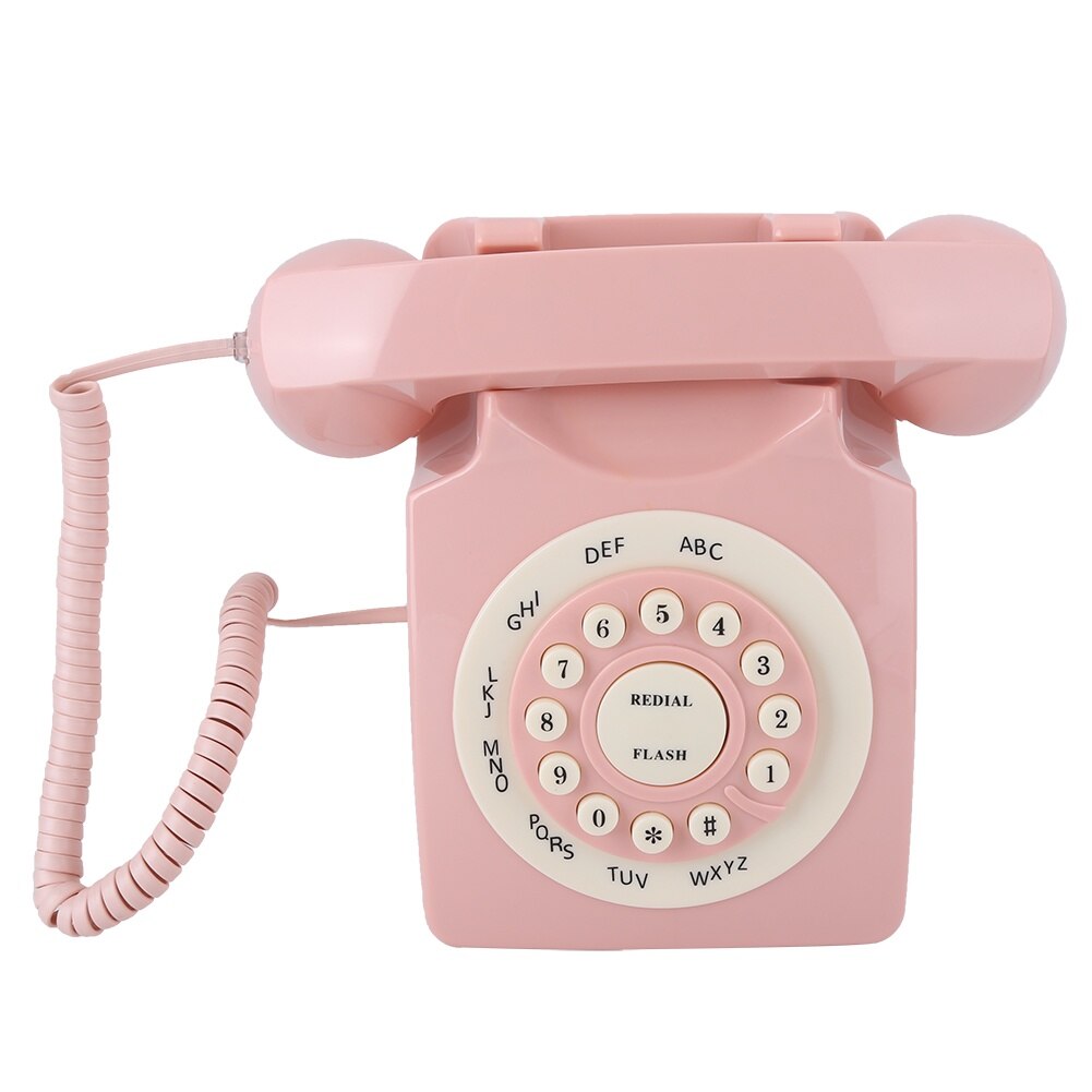 Telefon vintage cu fir, roz, functie de stocare numere - eMAG.ro