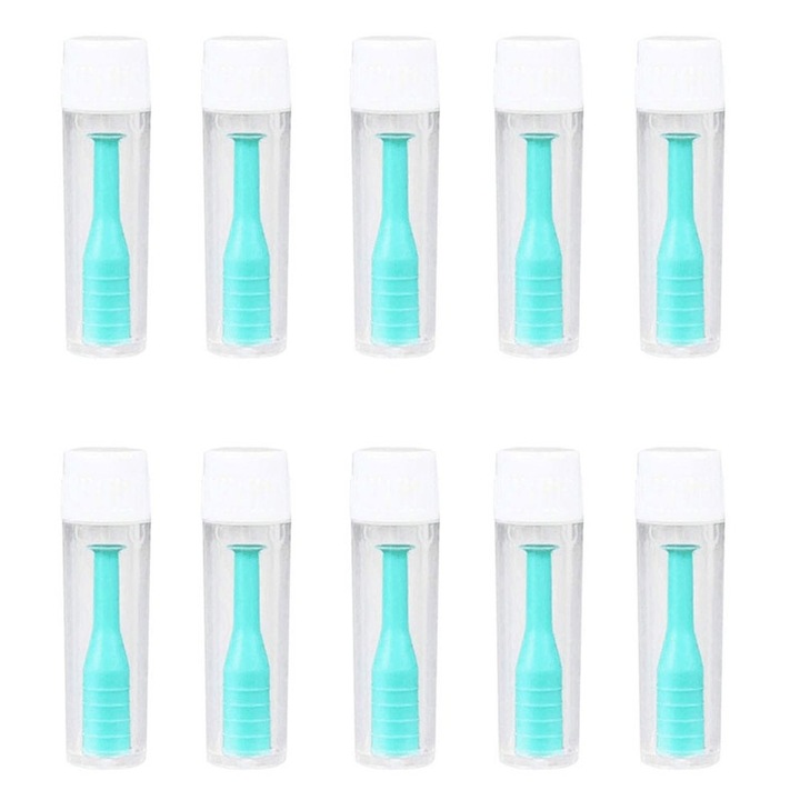 Set 10 unelte pentru indepartarea lentilelor de contact, Cystarry, silicon, 3.4cm - eMAG.ro