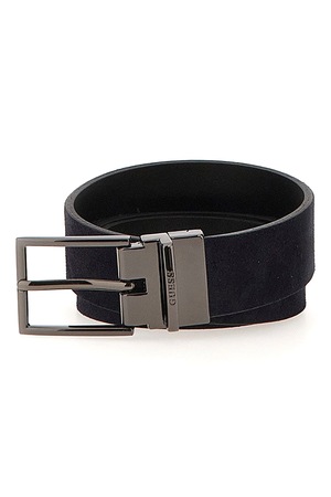 GUESS, Curea de piele cu catarama metalica, Negru, 110 - eMAG.ro