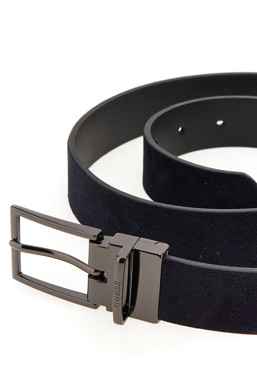 GUESS, Curea de piele cu catarama metalica, Negru, 110 - eMAG.ro