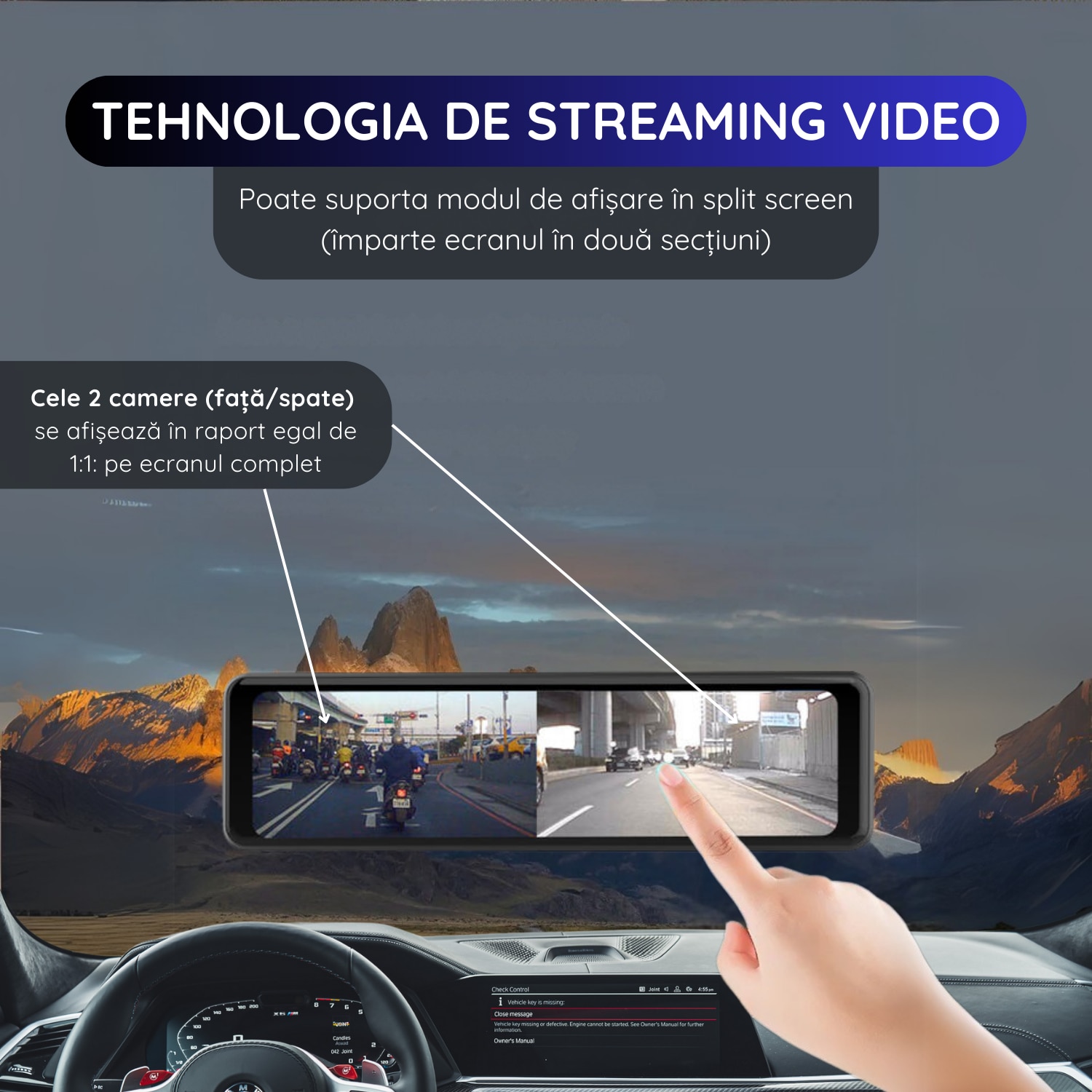 Camera Video De Bord Auto Tip Oglinda Retrovizoare, IMODIX®, 4K UHD ...