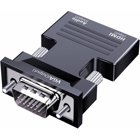 Adaptor HDMI la VGA, Jack 3,5 mm, Cu cablu audio, 1080P, Negru - eMAG.ro