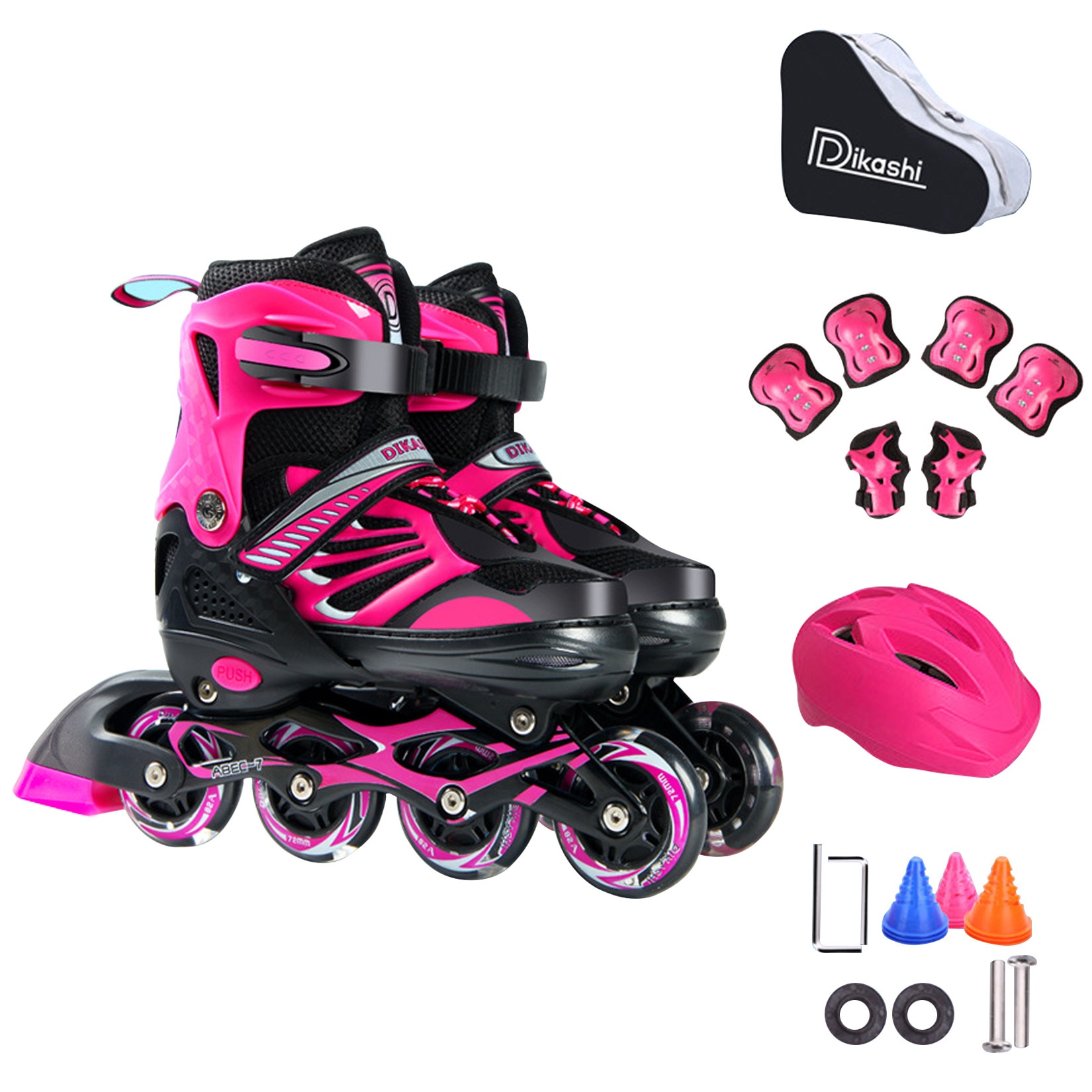 Role reglabile pentru copii si adulti, set patine cu rotile si ...