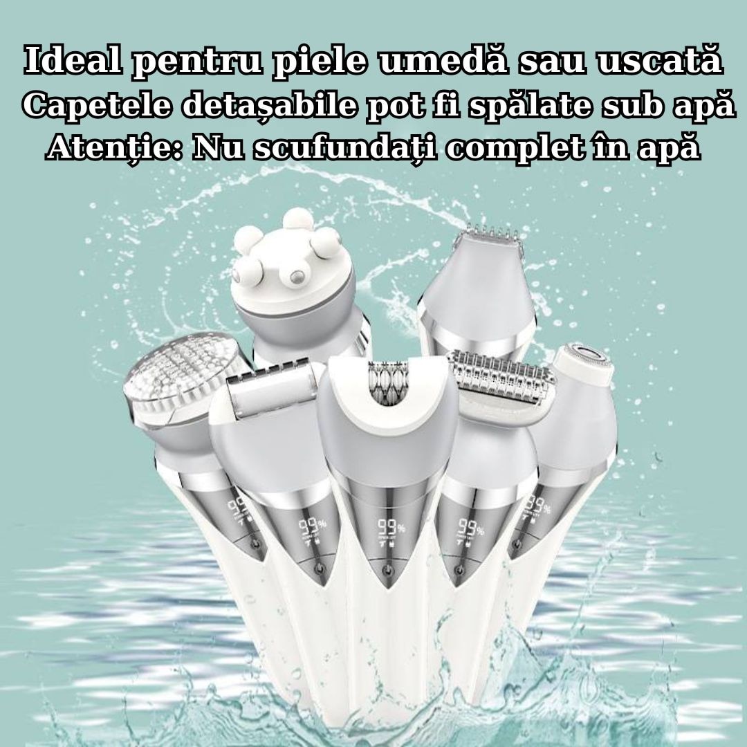 Epilator Umed si Uscat, Damar 7 in 1, Pentru Femei si Barbati, Fata ...