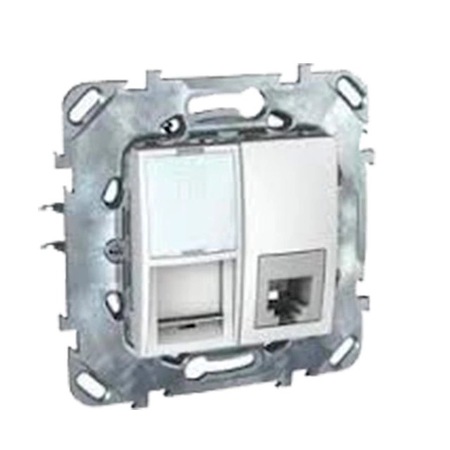 Priza de date + priza telefon, 2 module, alba, MGU50.7090.18Z Schneider ...