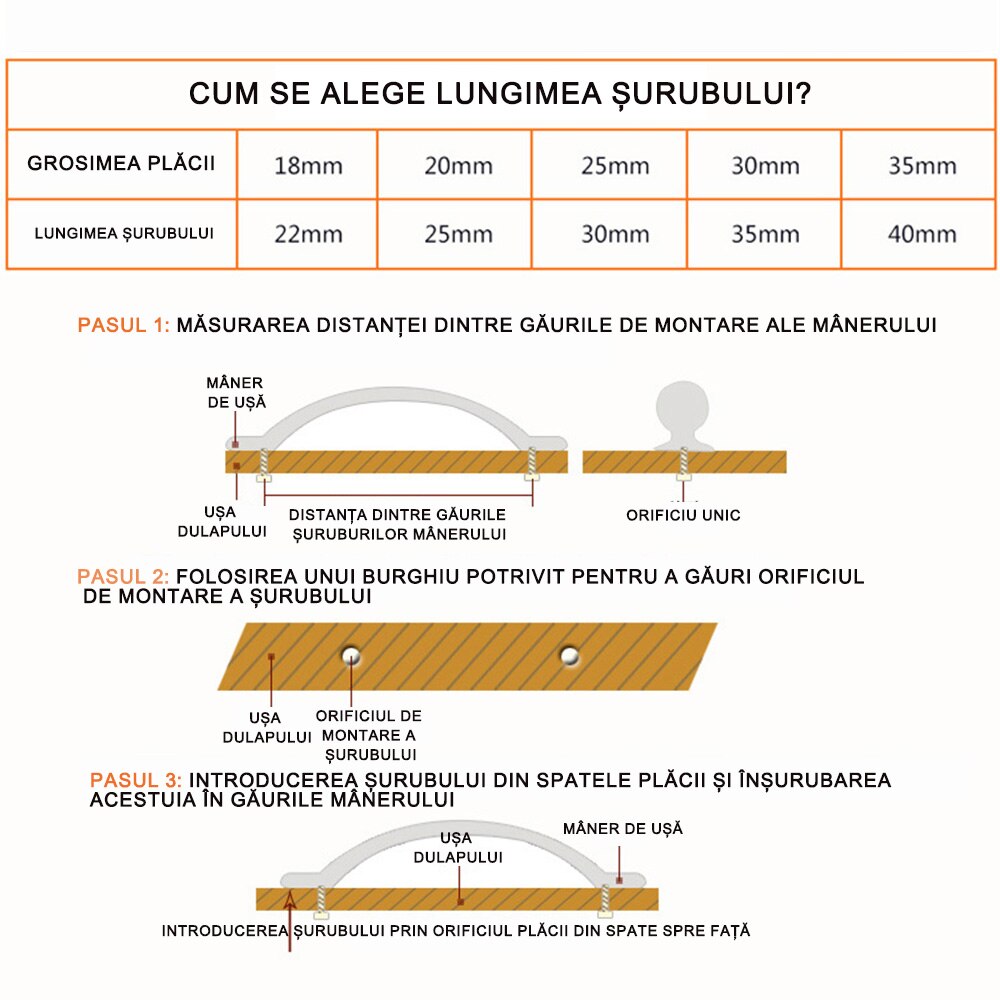 Manere Din Lemn Pentru Mobila, Culoare Natur, Finisaj Natural Cu ...