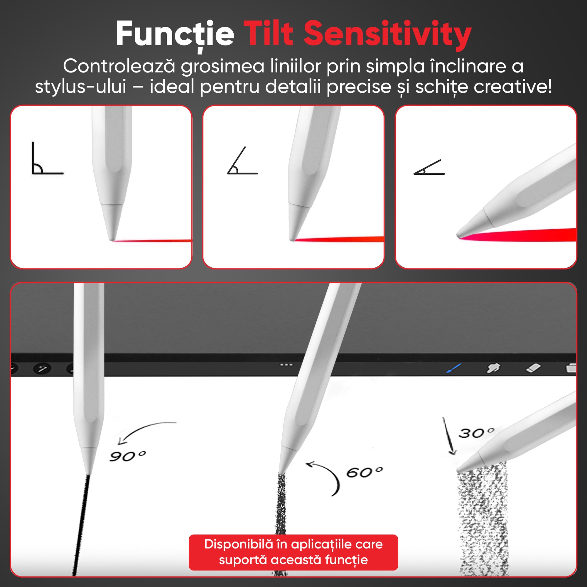 Stylus Pen iPad, GAMMUS® Pencil 2, Pix Touch pentru tableta iPad Apple ...
