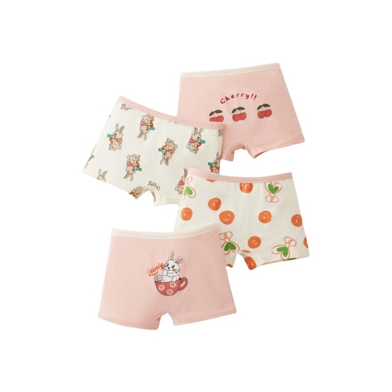 Lenjerie intima pentru fete、Set de boxeri - 4 perechi，bumbac，120cm/17 ...