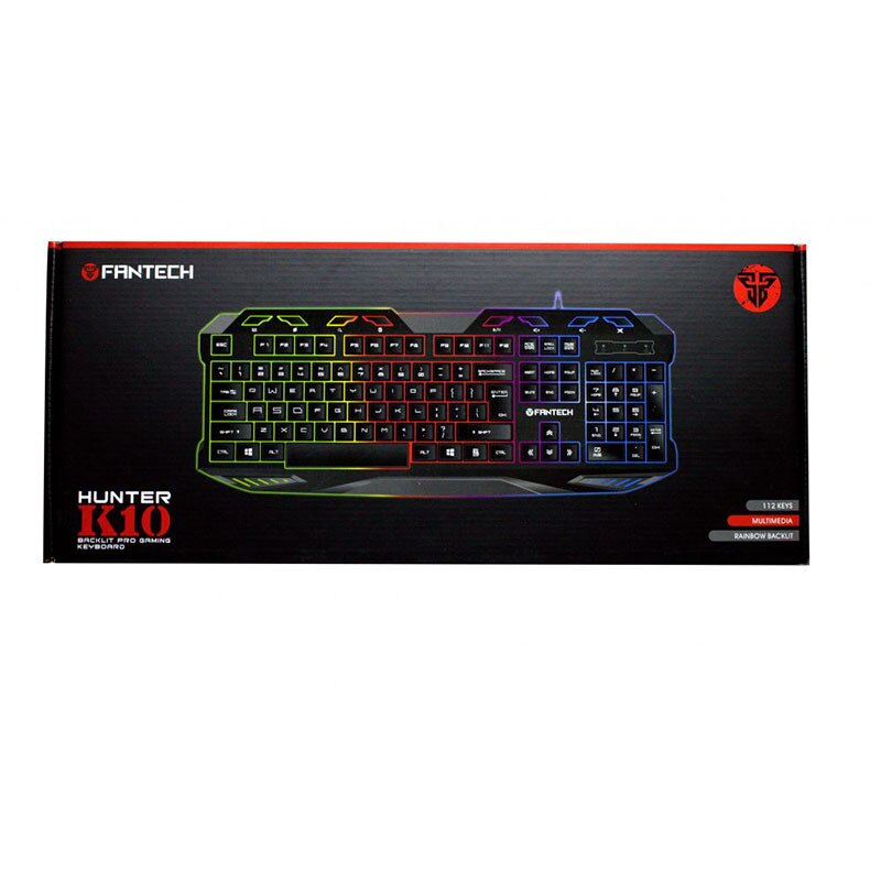 Tastatura gaming iluminata, USB, 1000 Hz, 8 taste multimedia, Fantech ...