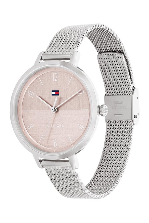 Tommy Hilfiger, Ceas quartz cu detalii de otel inoxidabil, Argintiu ...