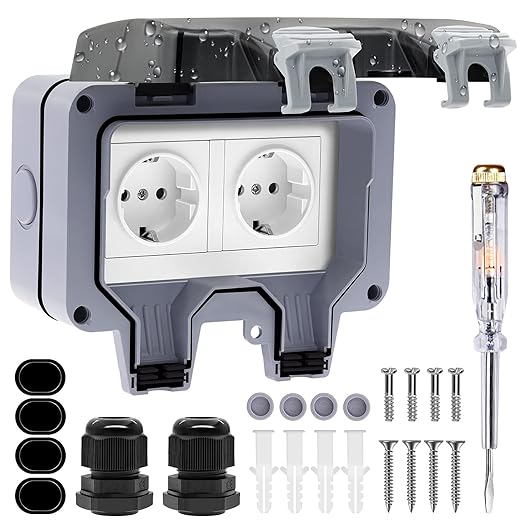 Priza de exterior impermeabila IP66, Excitat®, Model standard european ...